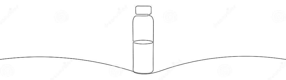Single Continuous Line Drawing Plastic Bottle Stock Vector ...