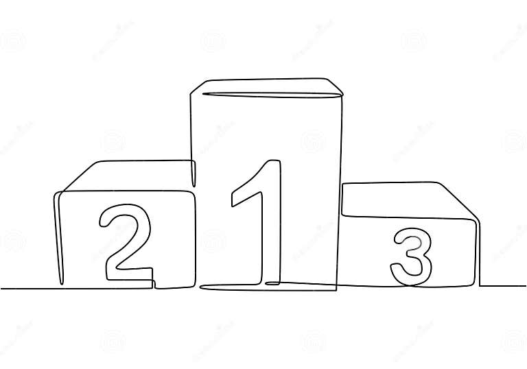 Single Continuous Line Drawing of Podium Stock Vector - Illustration of ...