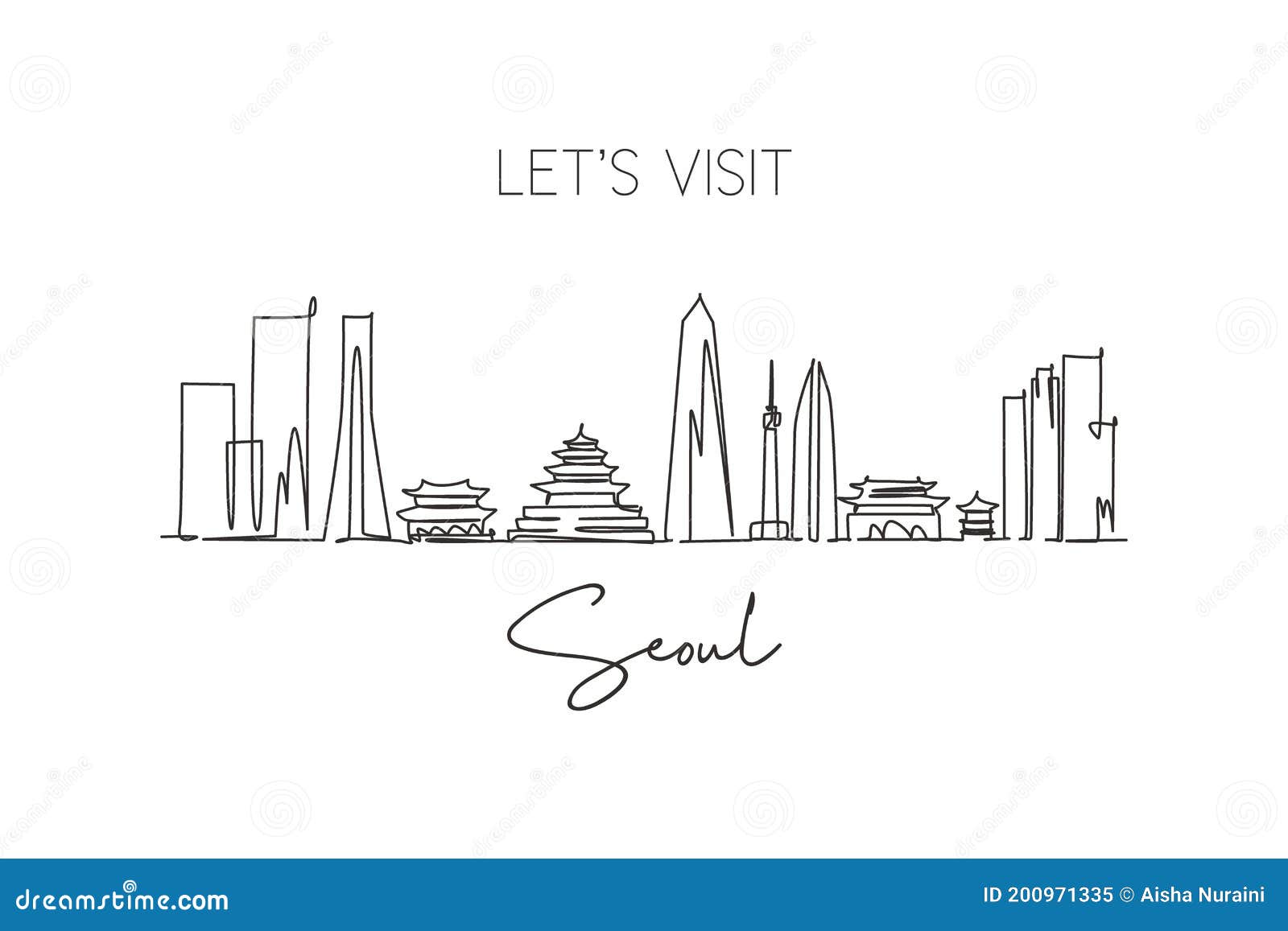 Korea Famous Landmark Silhouette Style On Float Island Famous Landmark ... Korea Famous Landmark Silhouette Style On Float Island Famous Landmark ...