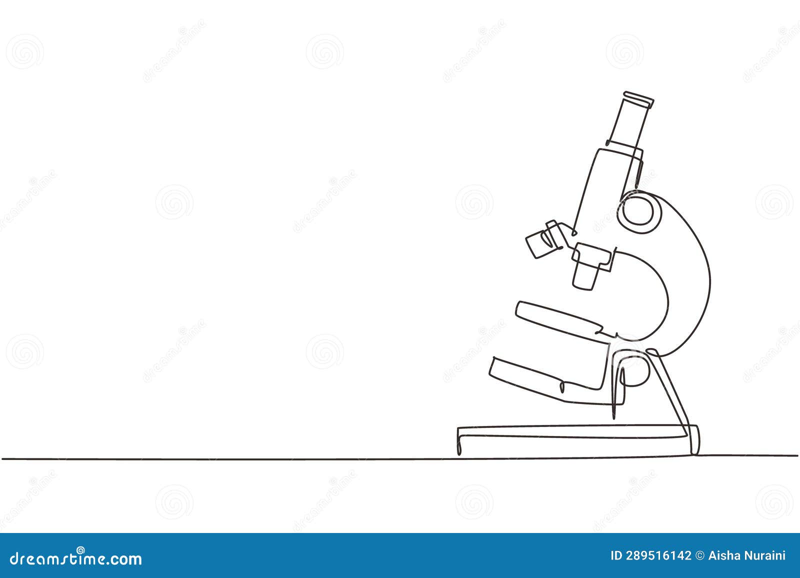 Single Continuous Line Drawing Simple Microscope Lab Microscope To