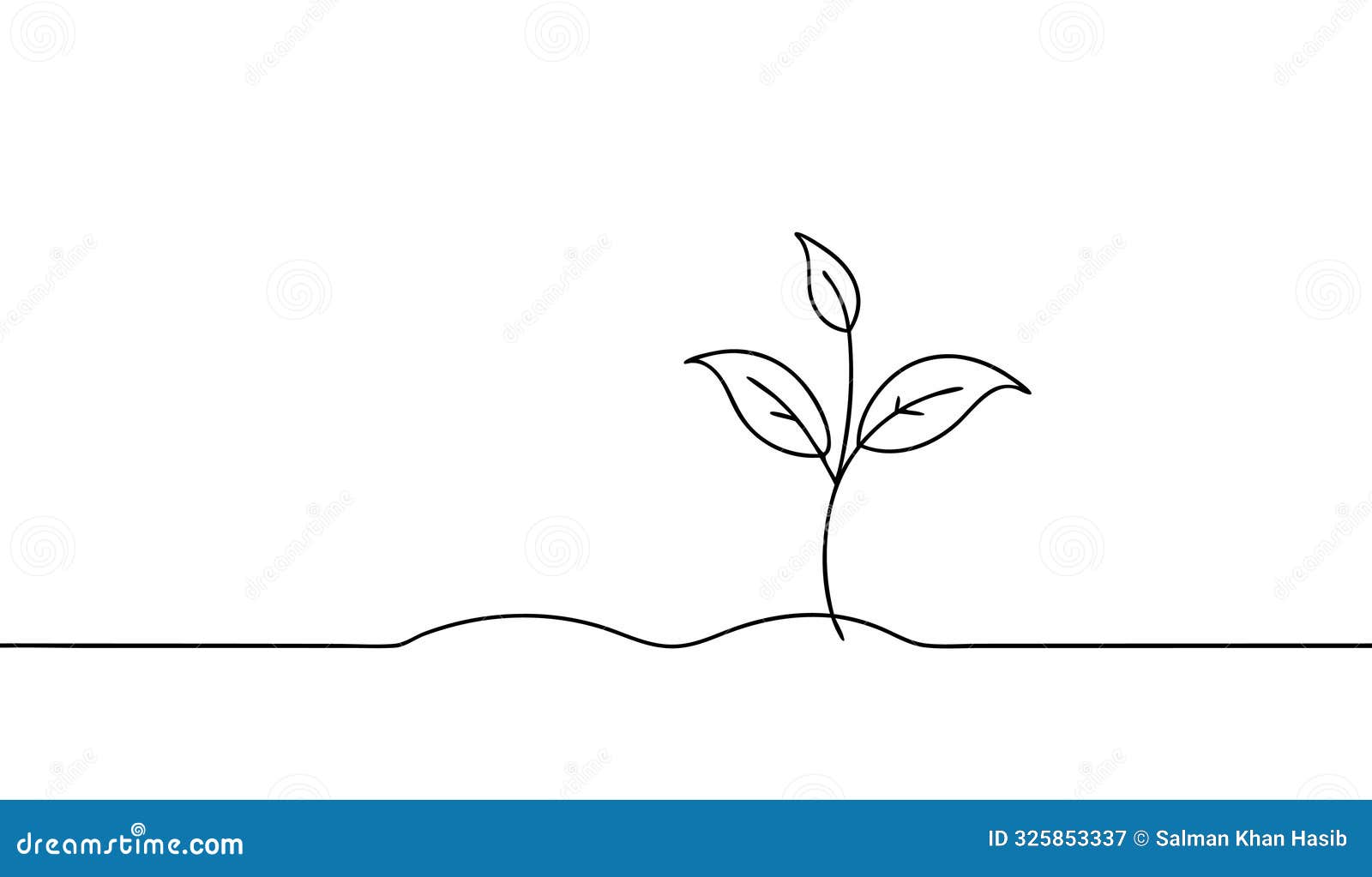 A Single Continuous Line Drawing that Sprouts Stock Illustration ...