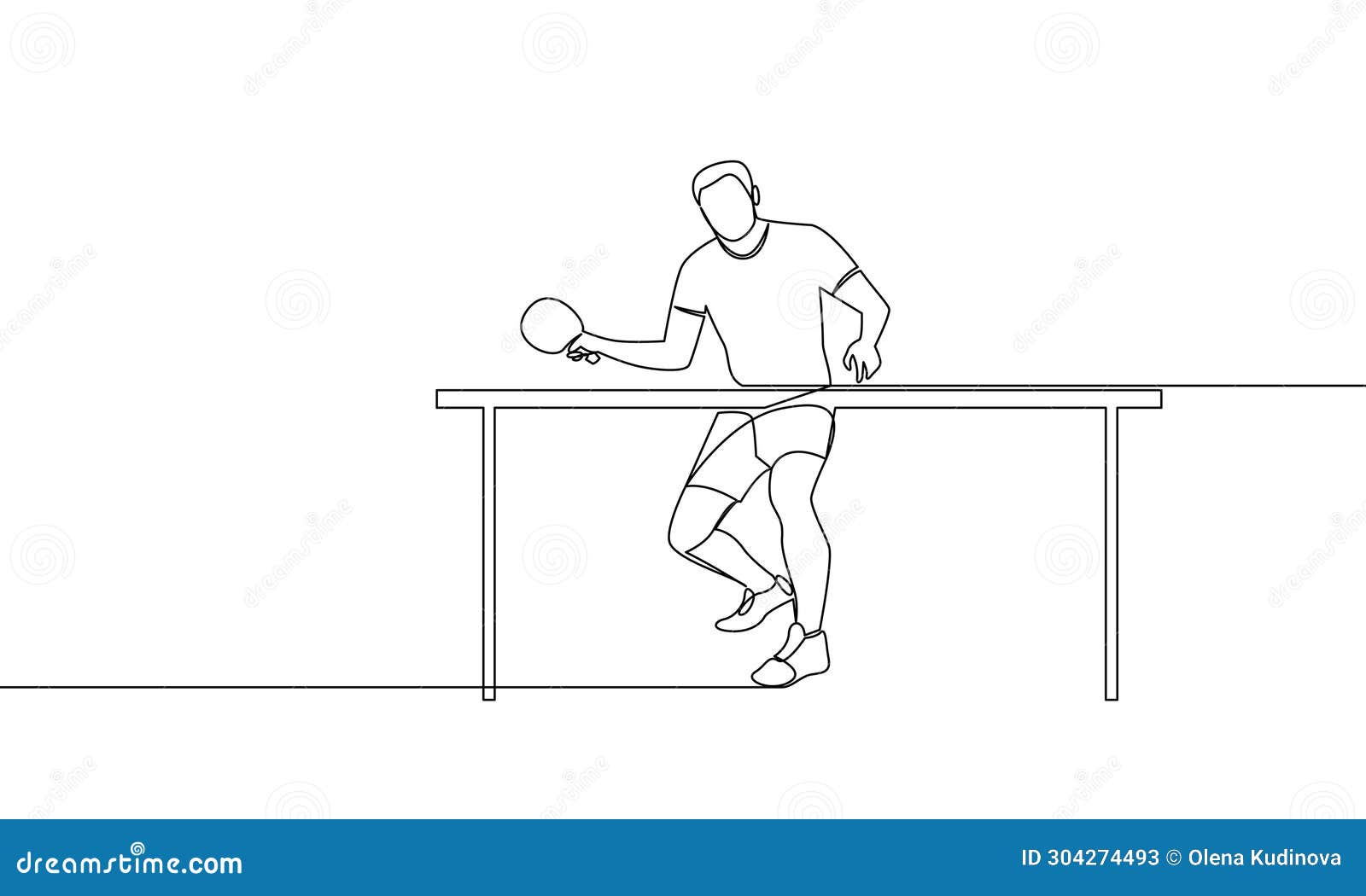 Single Continuous Line Drawing of Table Tennis. Ping Pong Stock Vector ...