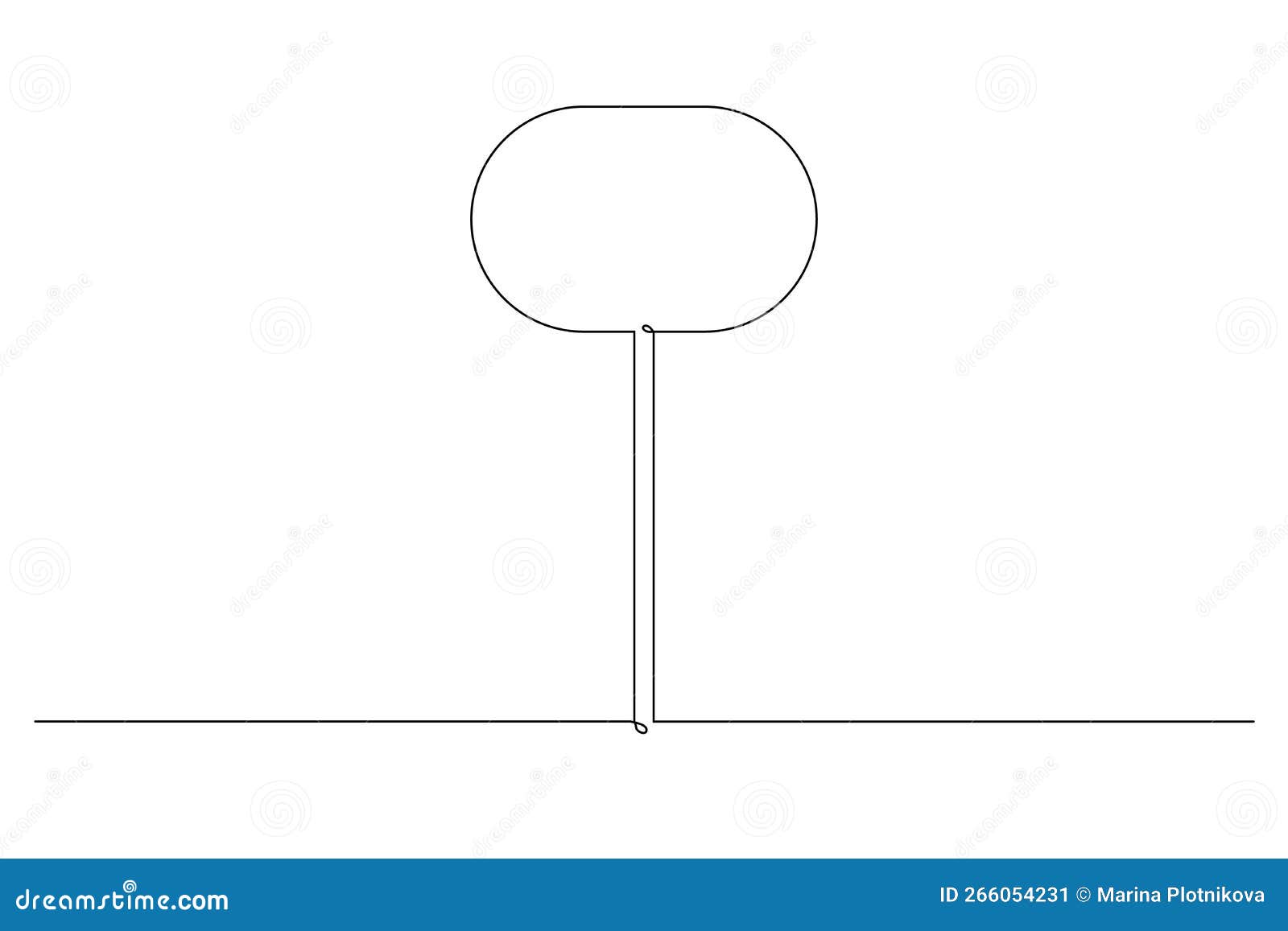 Single Continuous Line Drawing Template of Round Road Sign. One Line ...
