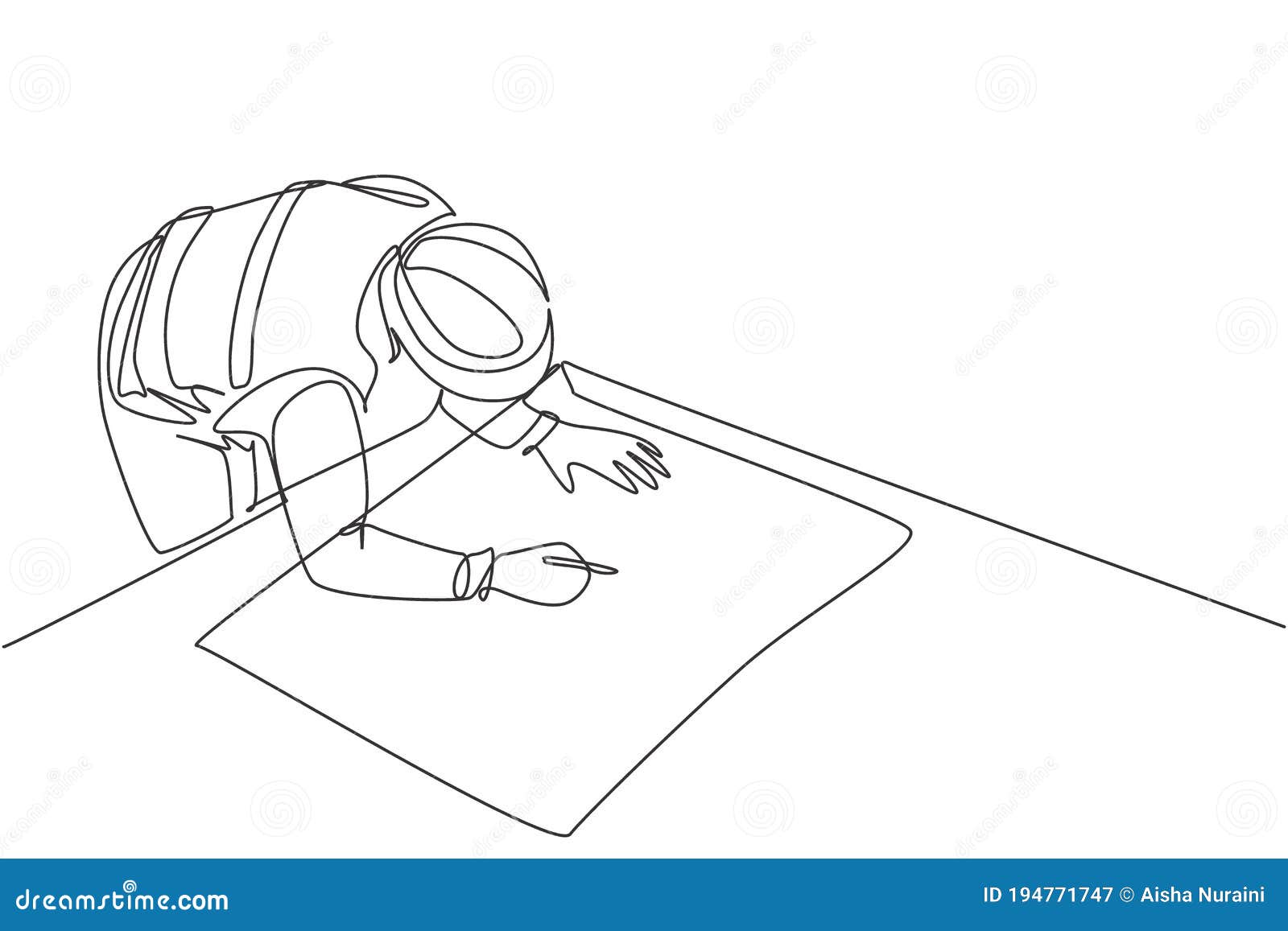 Man Architect Drawing House Project Floor Plan At Draftsman Studio With ...