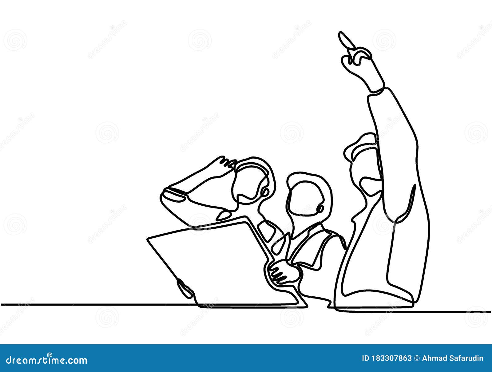 Single Continuous Line Drawing of Young Architect and Foreman ...