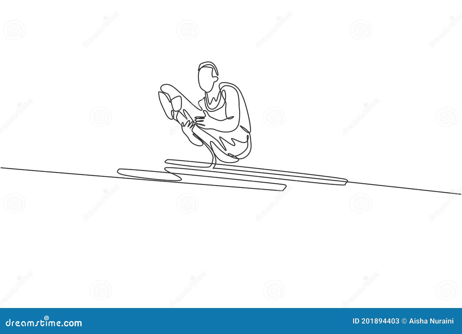 Single Continuous Line Drawing Young Handsome Professional Gymnast Man ...