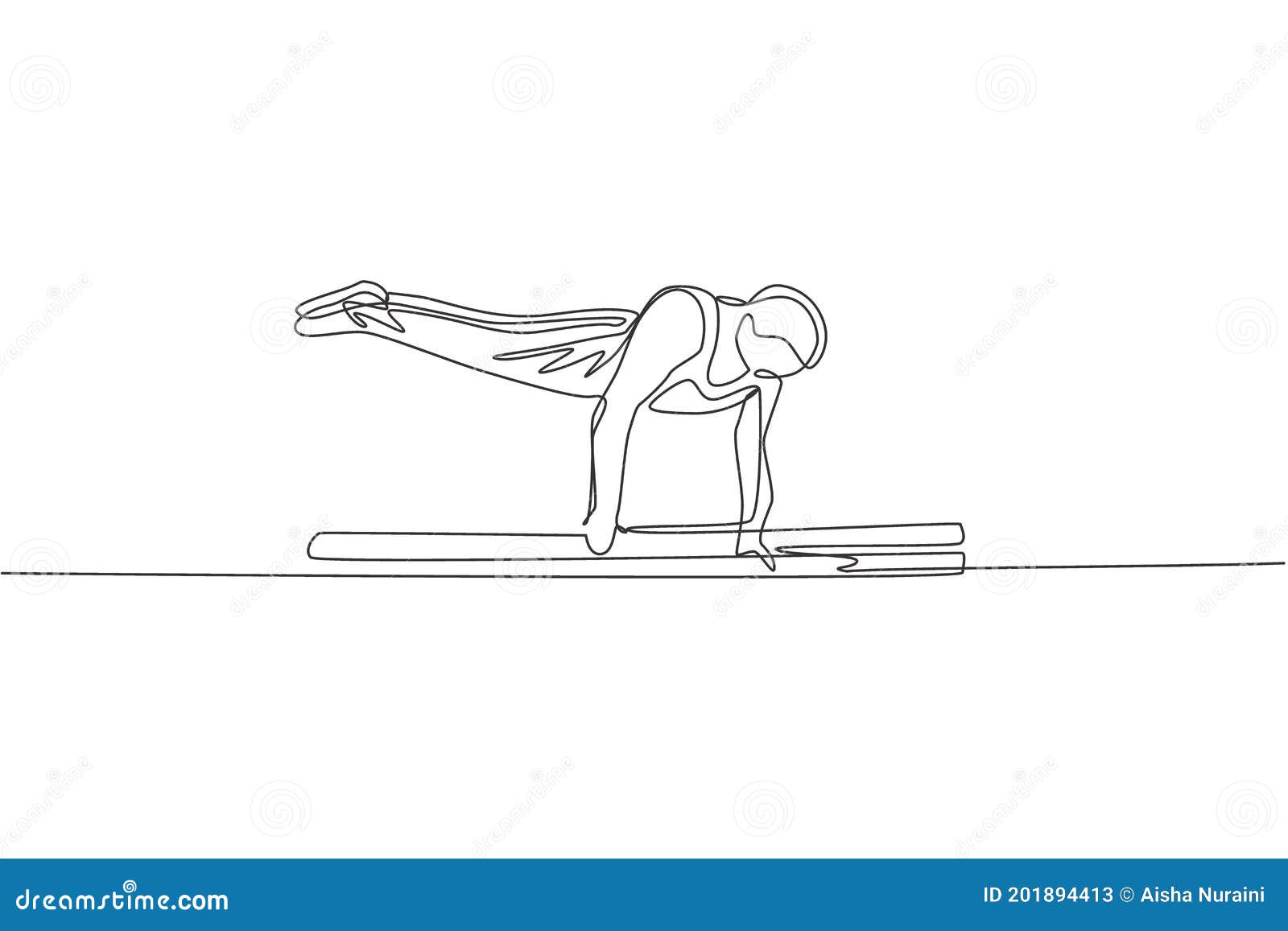 Single Continuous Line Drawing Young Handsome Professional Gymnast Man ...