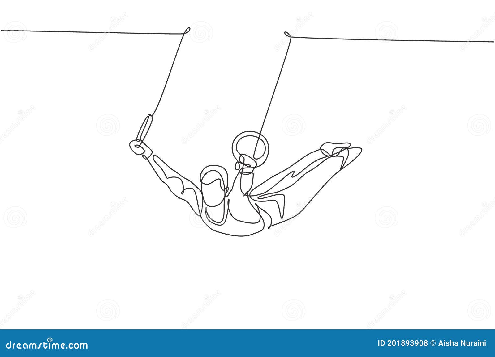 Single Continuous Line Drawing Young Handsome Professional Gymnast Man ...