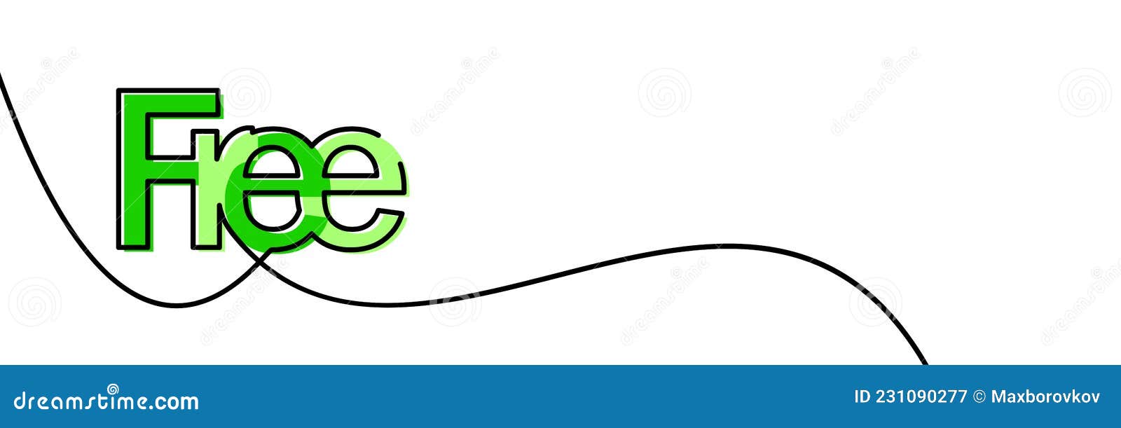 Single Continuous Line Drawn Free Sign Outline Stock Vector ...