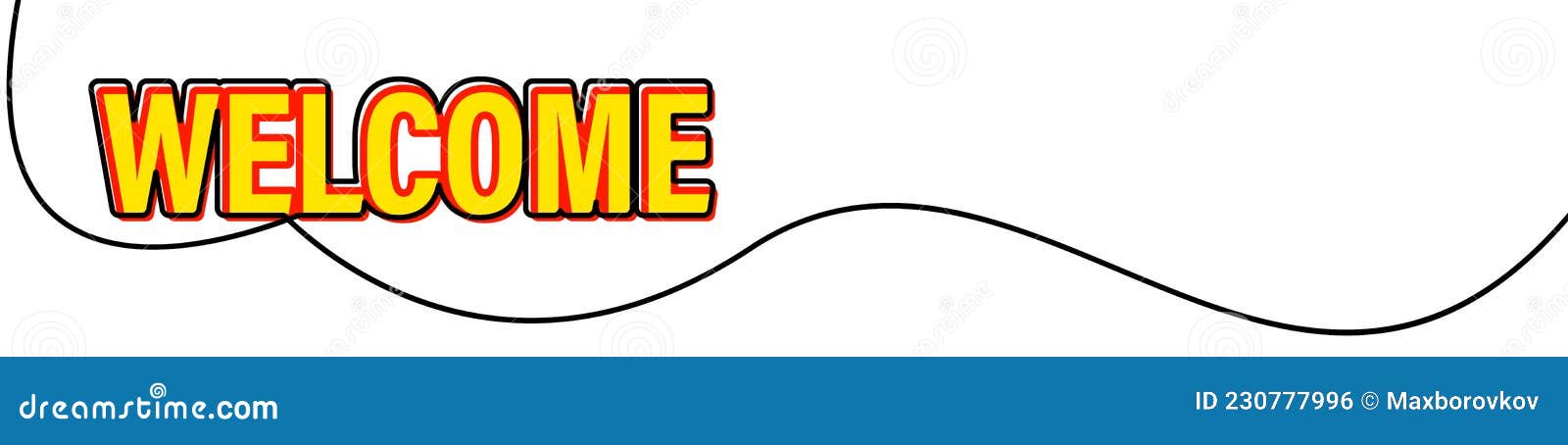 Single Continuous Line Drawn Welcome Sign Stock Vector - Illustration ...