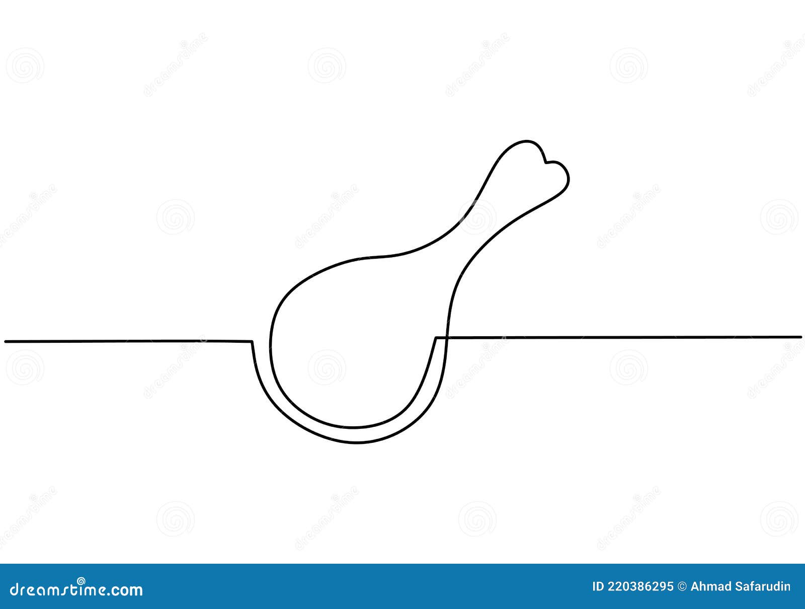 Single Continuous Line of Fried Chicken. Fried Chicken in One Line ...