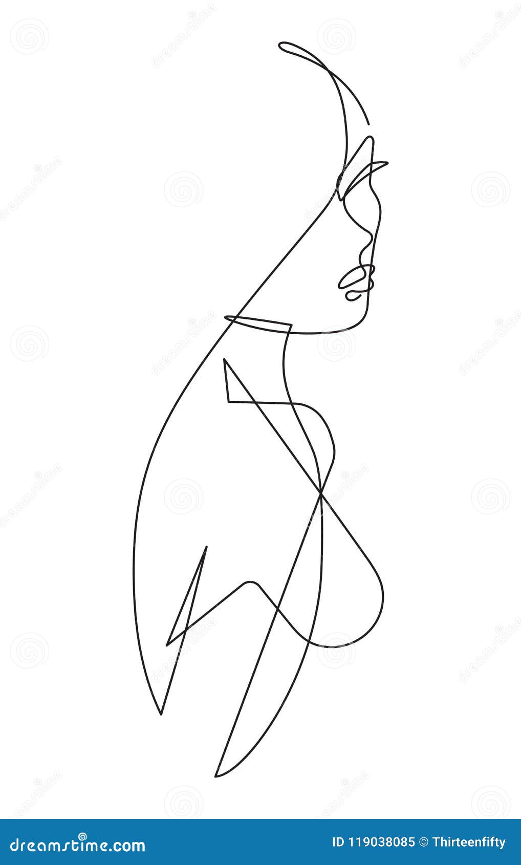 Female Figure Continuous Vector Line Art 4 Stock Vector Illustration