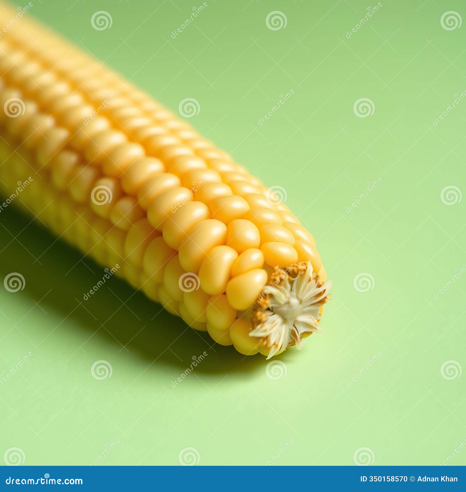 A Single Corn Kernel Close Up Showing Intricate Texture on a Pastel ...