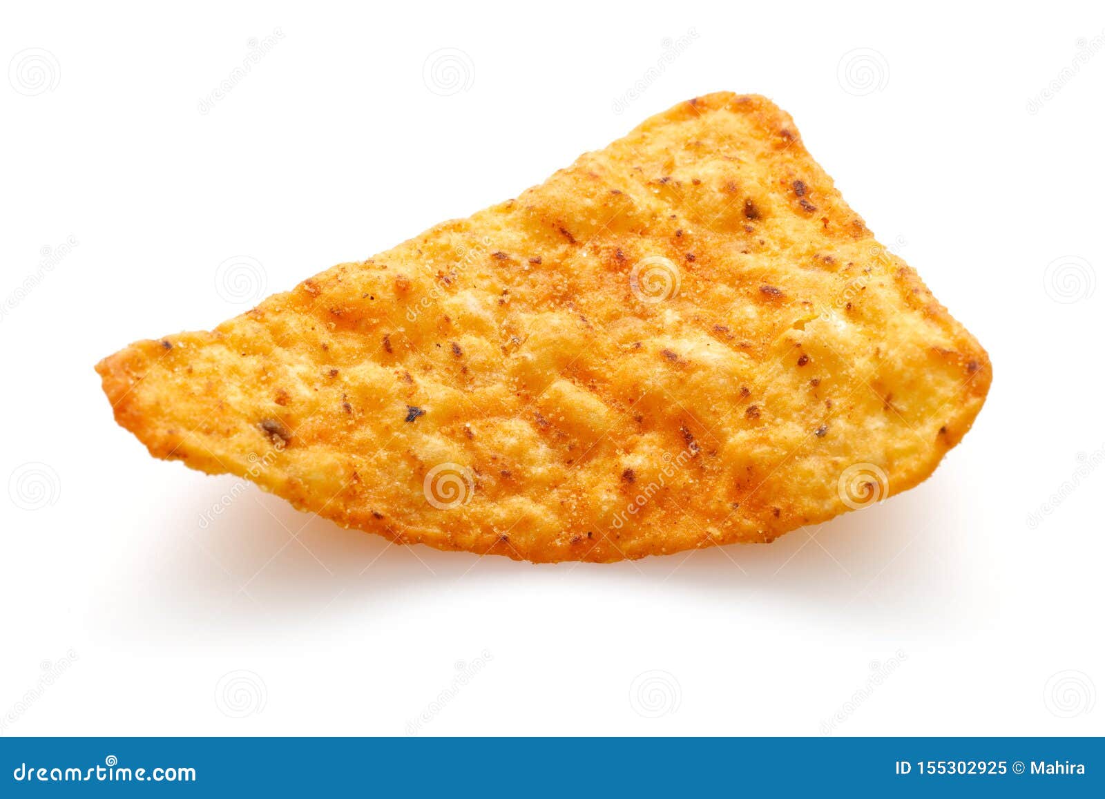 Single Corn Tortilla Chip Isolated on White Stock Image - Image of ...