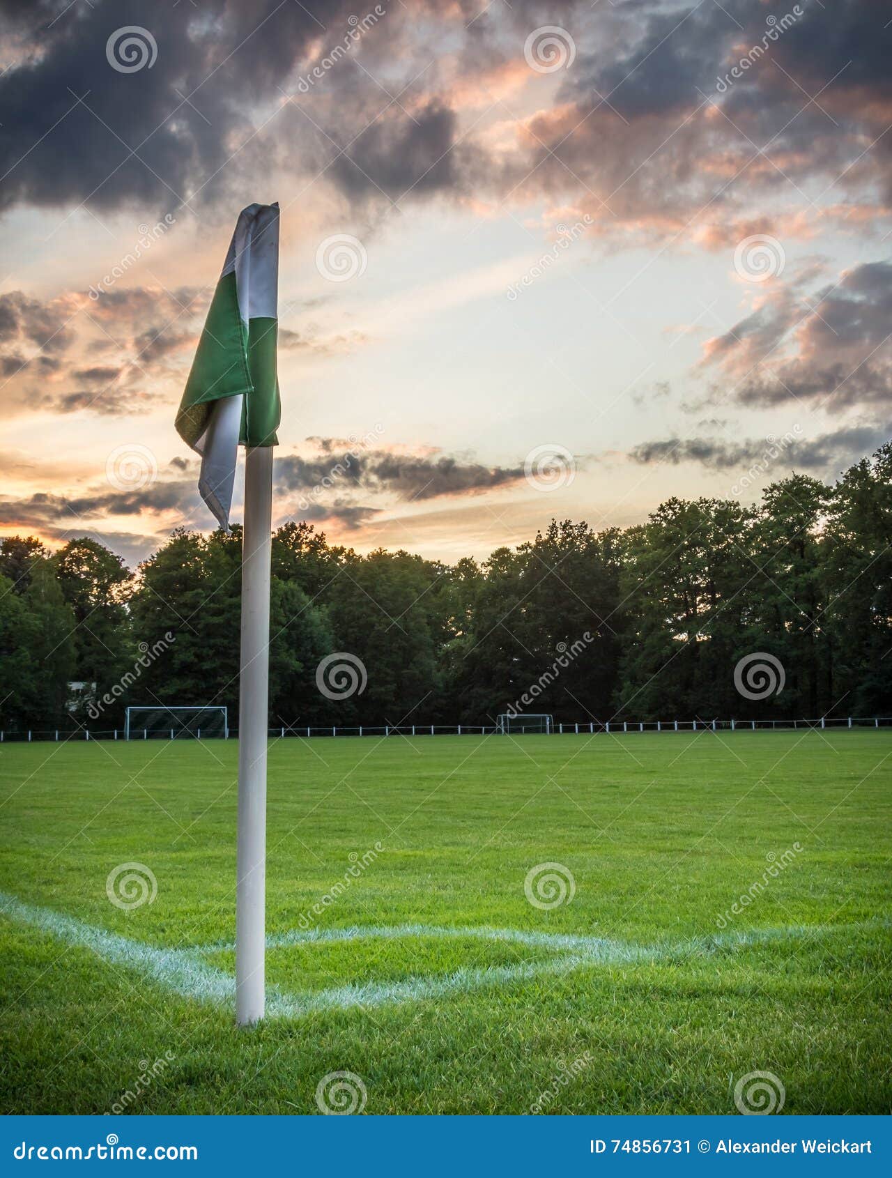 Single Corner Flag and a Dramatic Sky - Spreewald, Germany. Stock Image ...