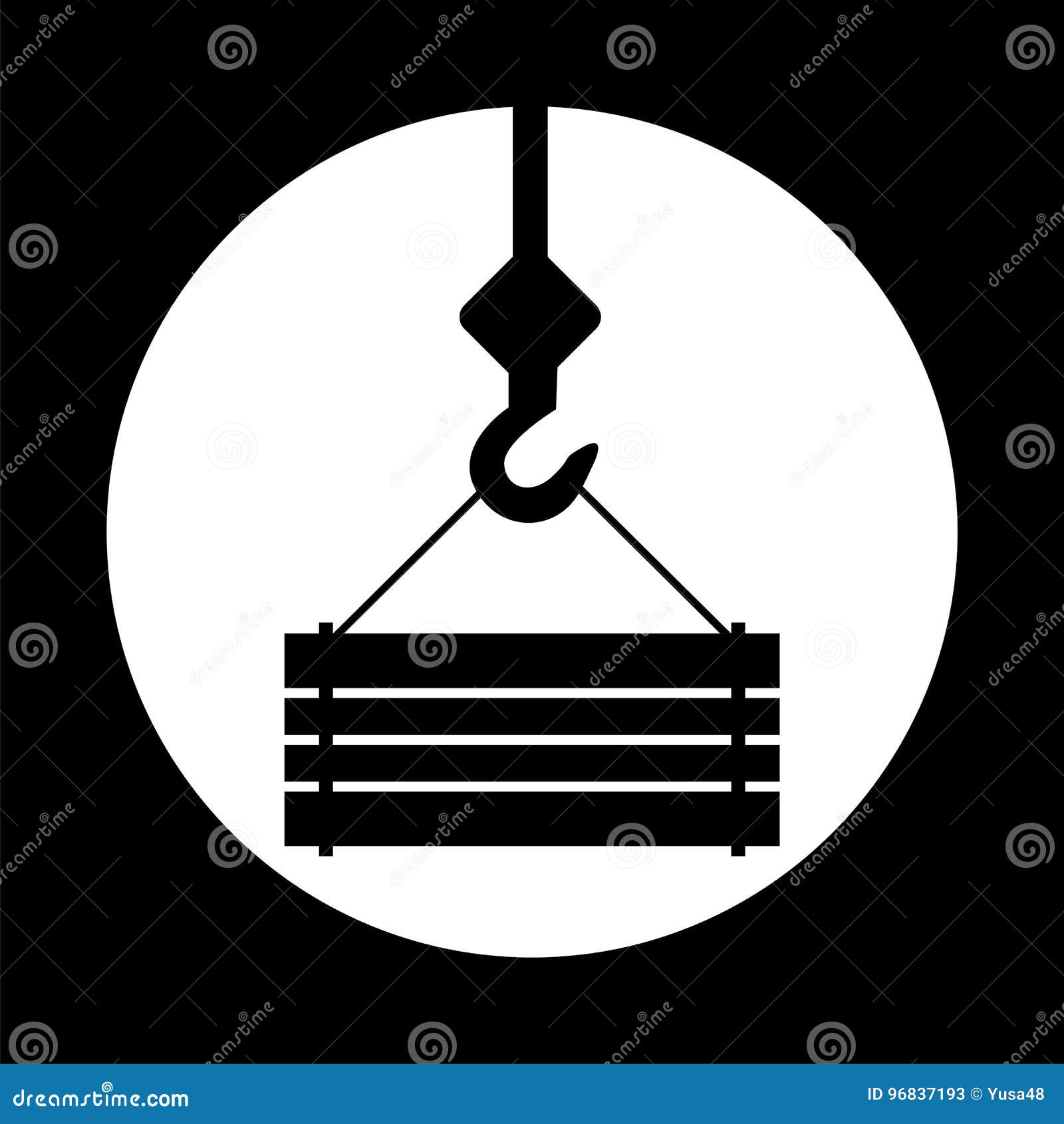 Crane Sign. Crane Warning Sign With Suspended Load. Yellow Triangle ...