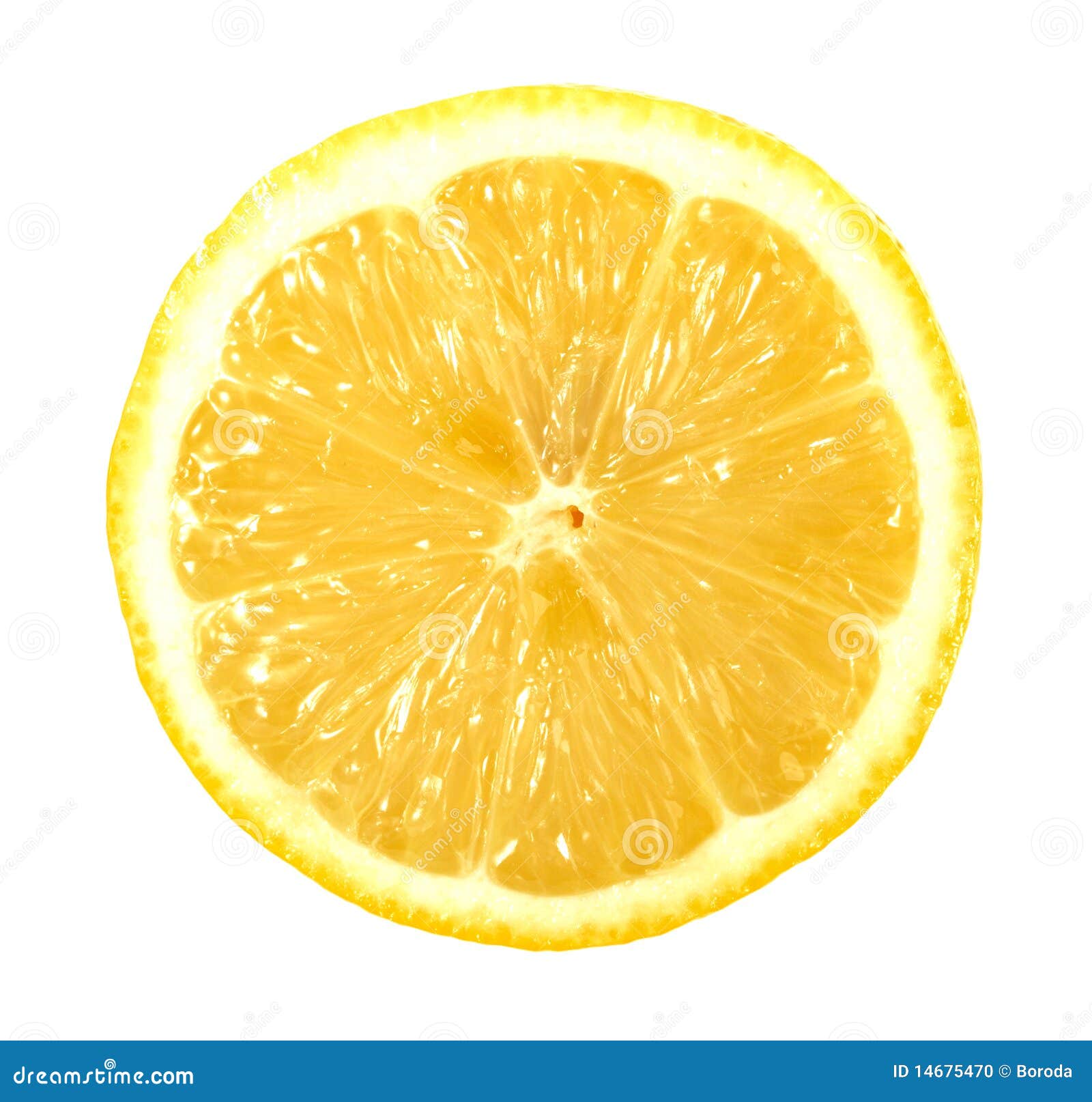Single Cross Section of Lemon Stock Photo - Image of background ...