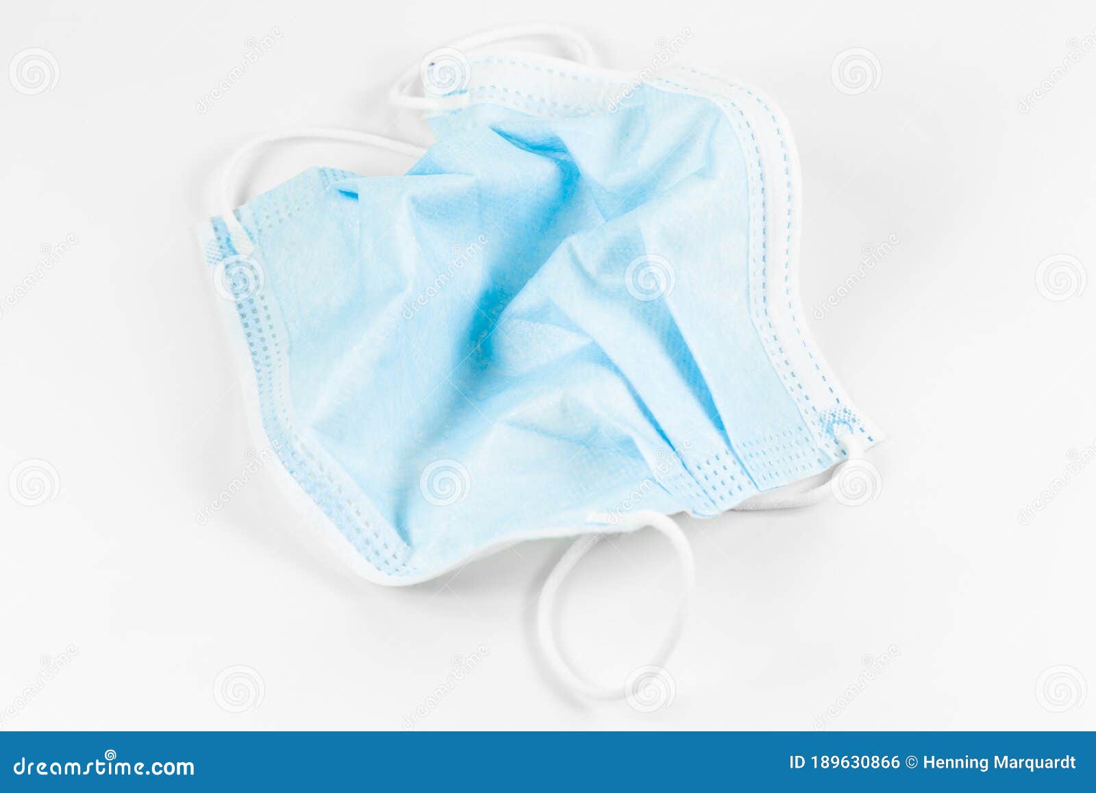 A Single Crumbled Surgical Masks Isolated on White Background Stock ...