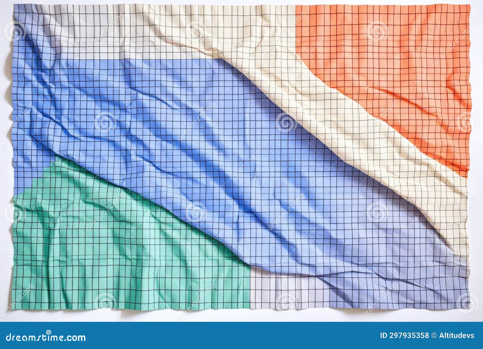 A Single Crumpled Sheet of Graph Paper Stock Photo - Image of generated ...