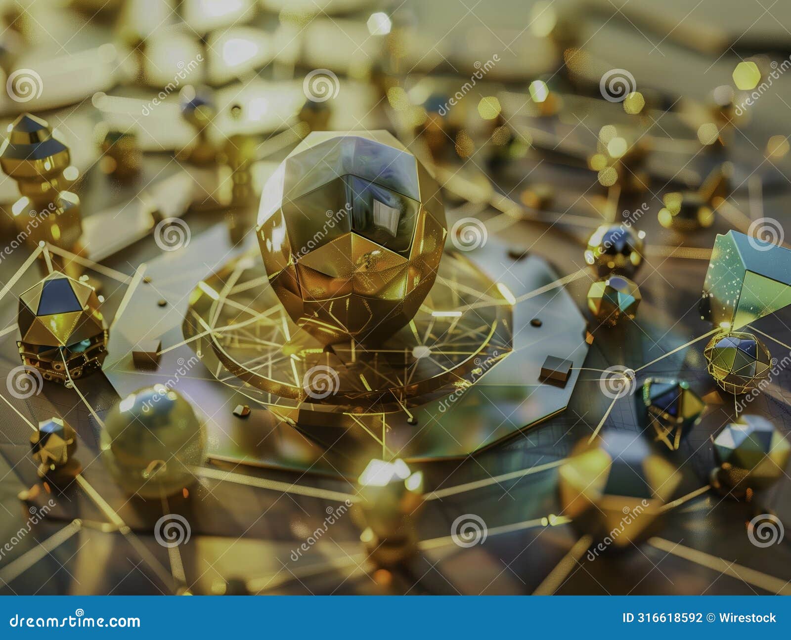 Single Crystal Sphere Displayed on a Plate, Encircled by Additional ...