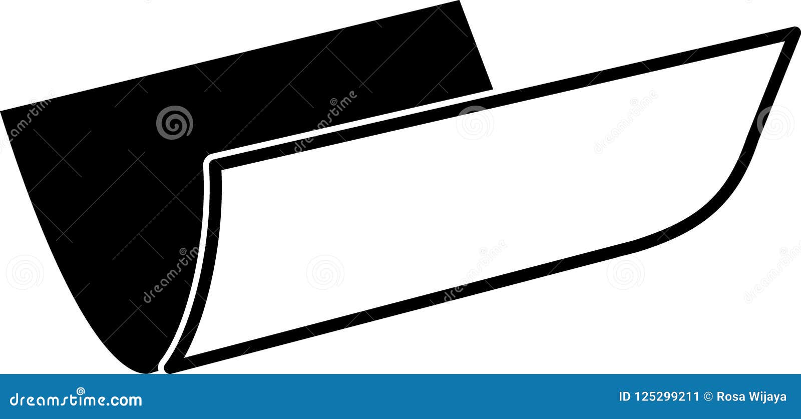Single Curled Paper Fold in Two Editable Vector in Black Color Stock ...