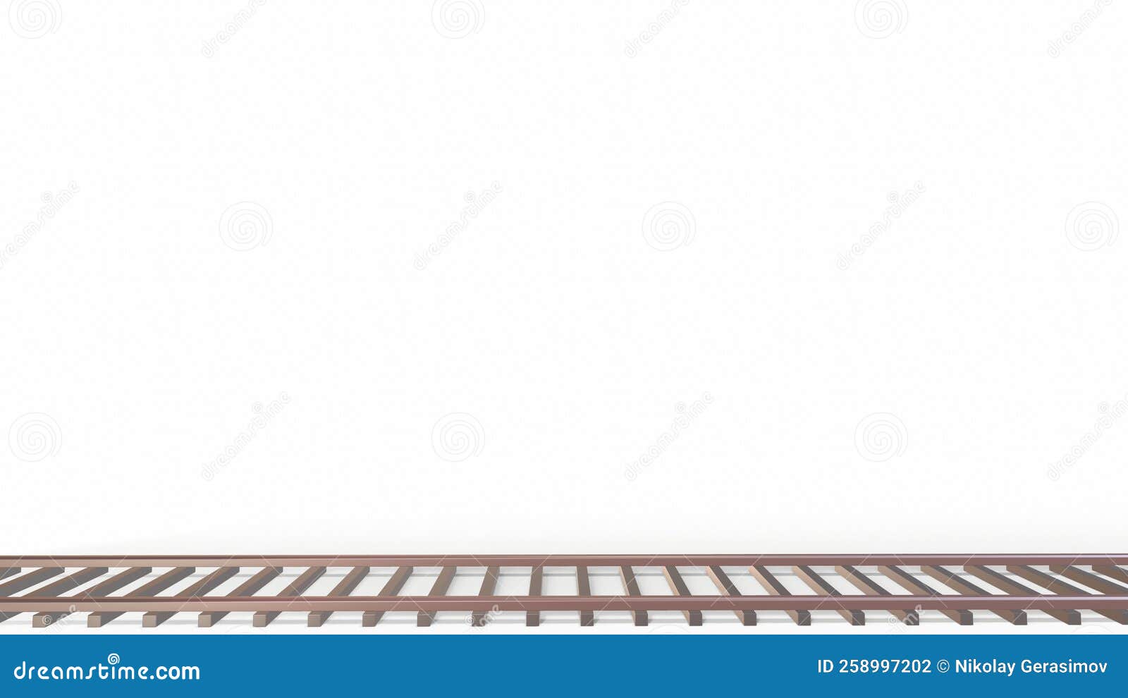 Single Curved Railroad Track Isolated on White Background 3d-rendering ...