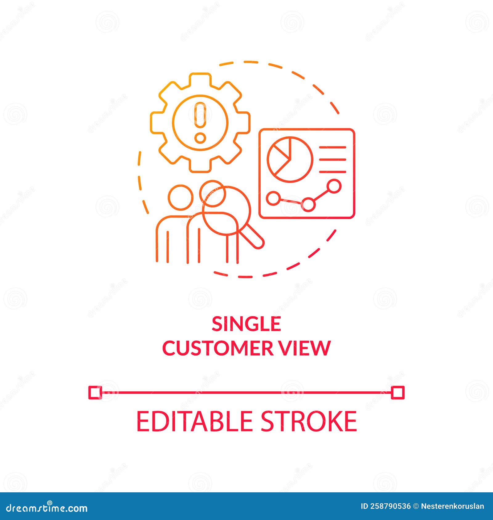 Single Customer View Red Gradient Concept Icon Stock Vector ...