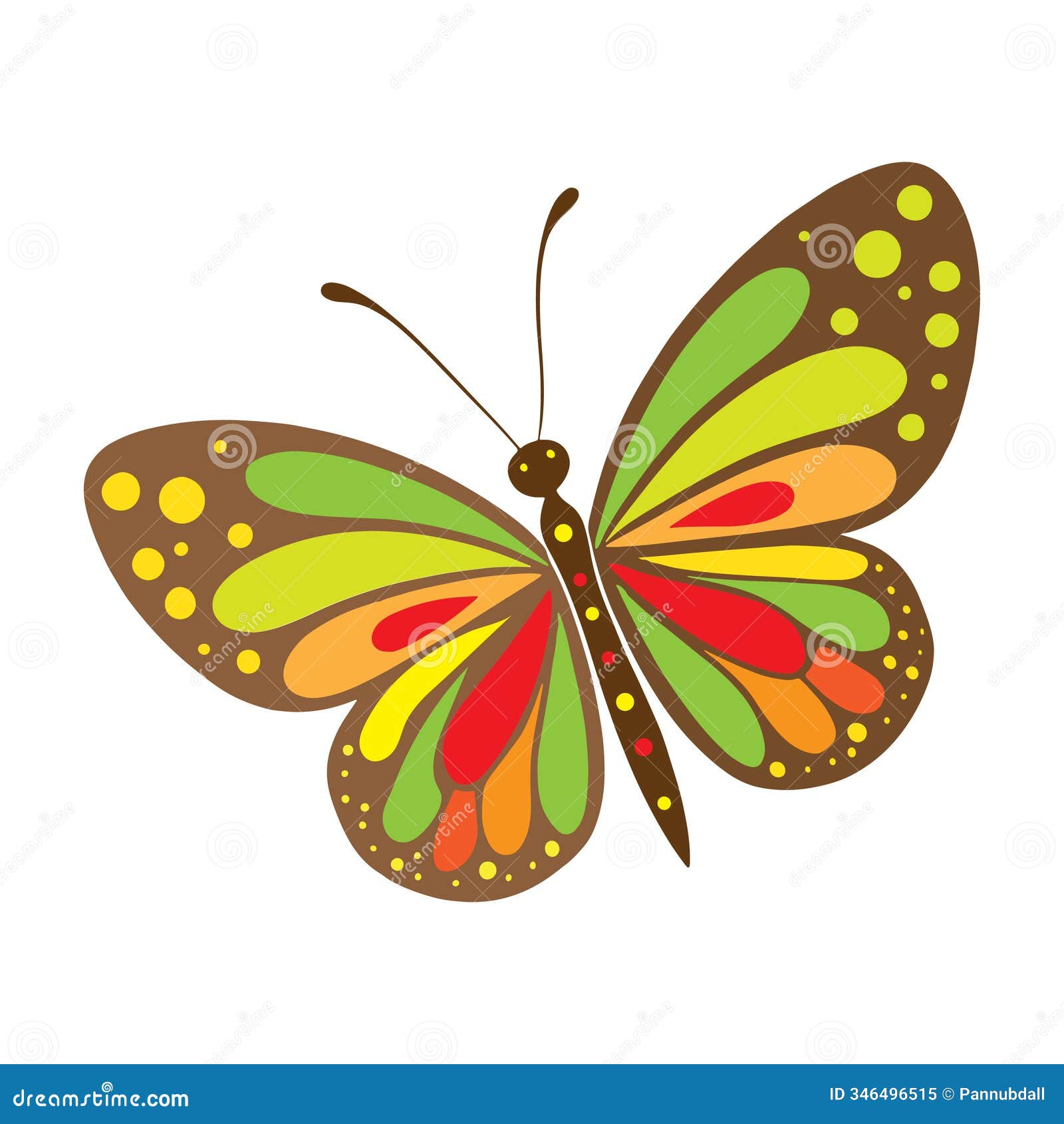 A Single Cute Butterfly Vector Illustration Isolated on a White ...