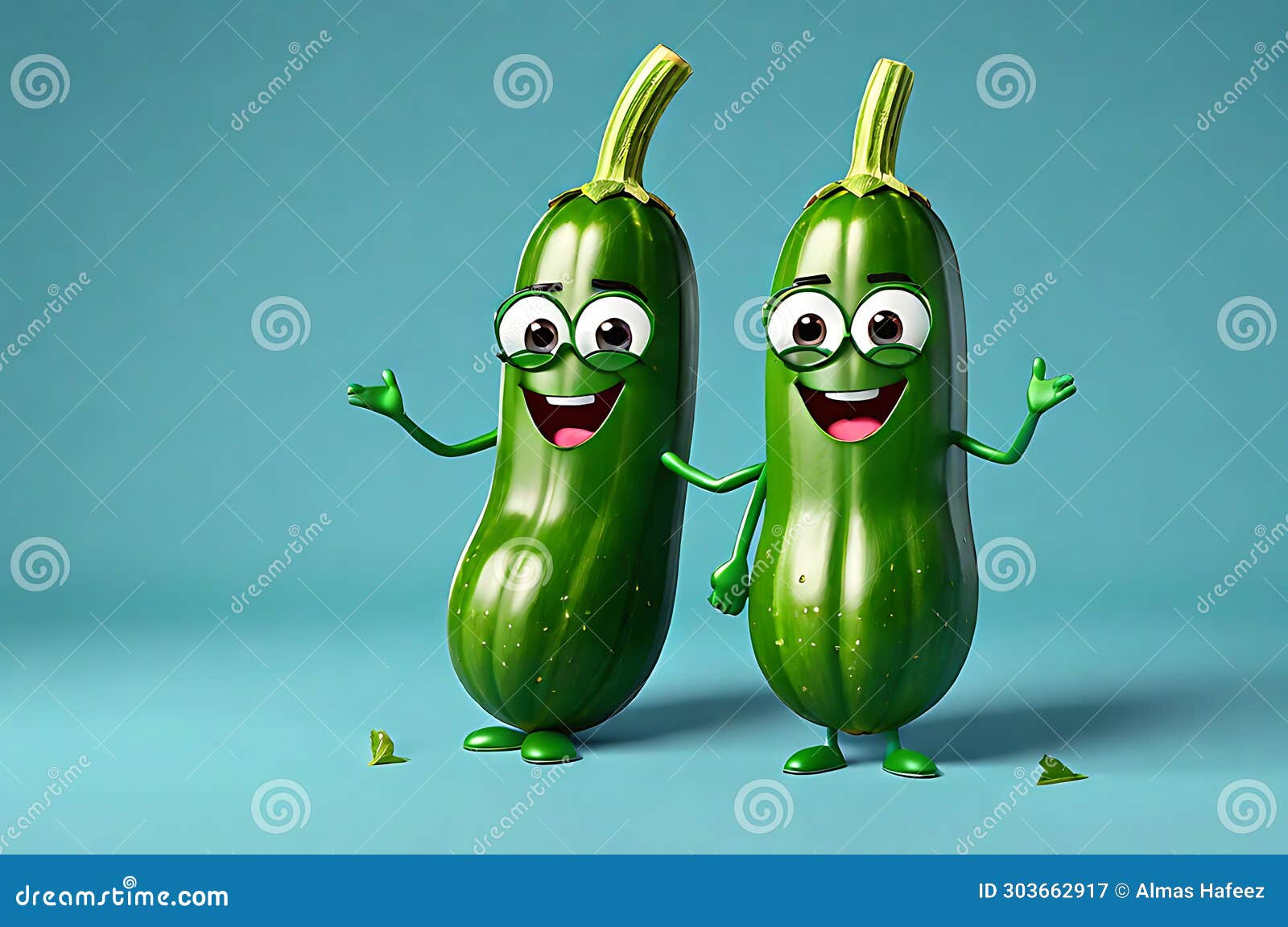 Adorable Zucchini Cartoon Character On White Background For Invitations ...