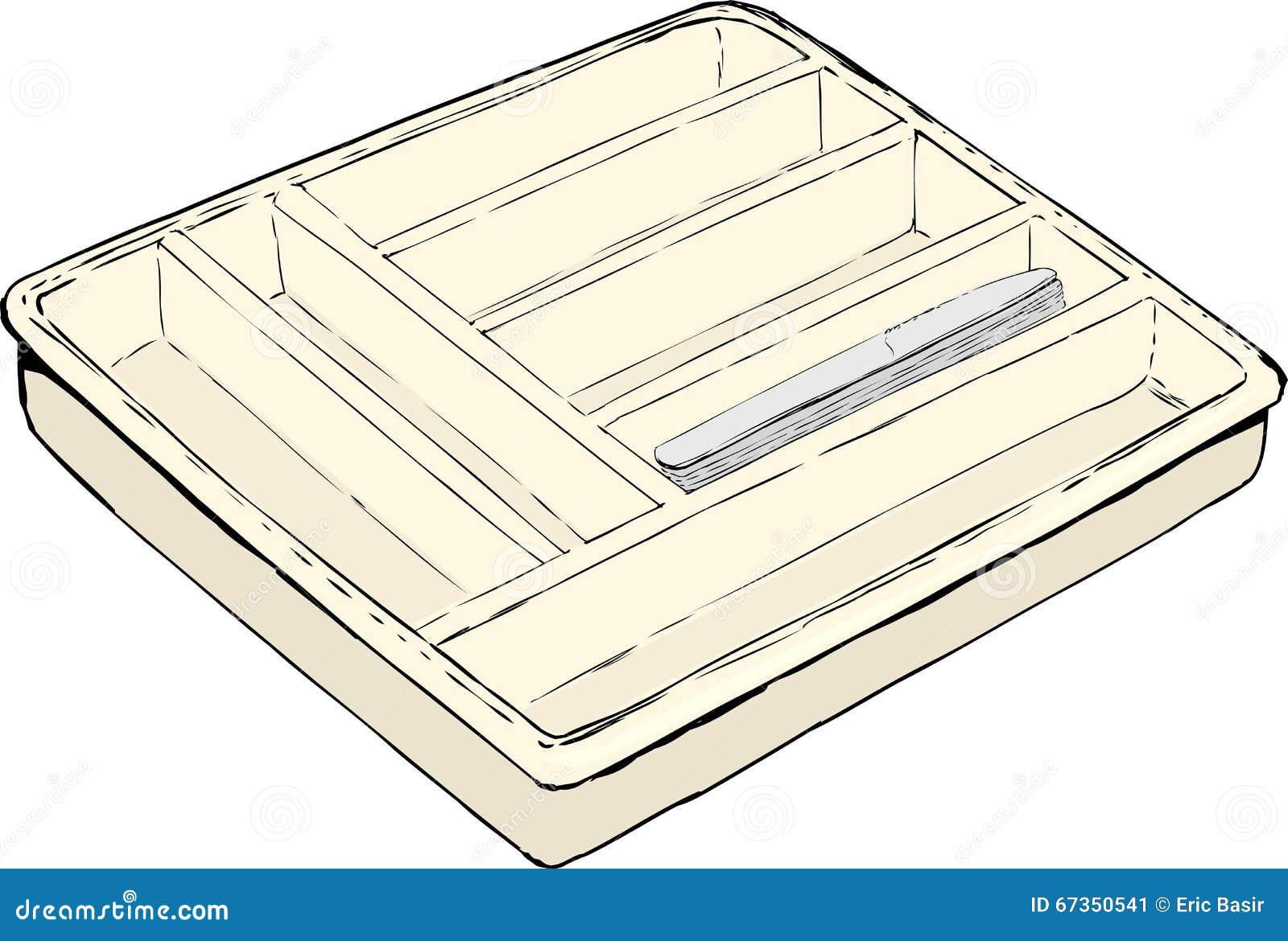 Single Cutlery Tray with Knives Stock Illustration - Illustration of ...