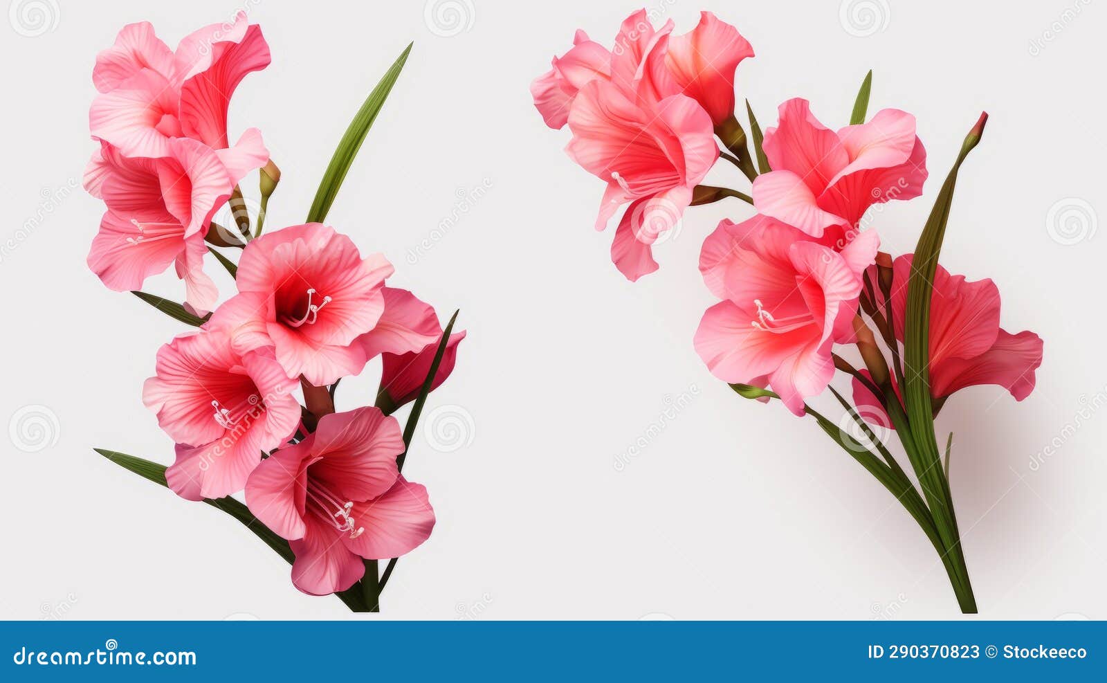 Realistic Gladiolus Vector Illustration on White Background Stock ...