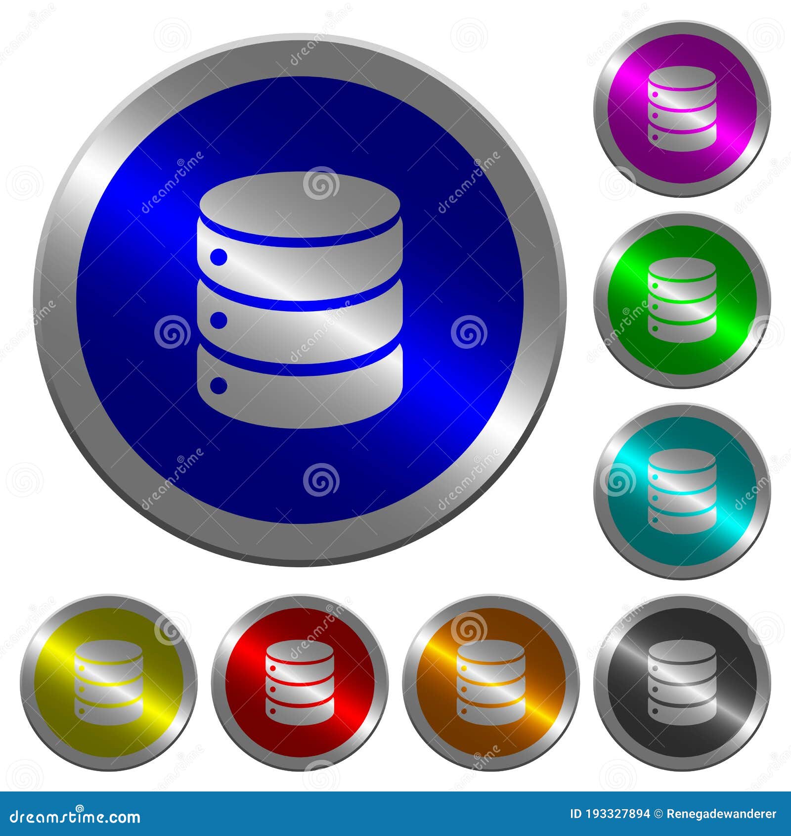Single Database Luminous Coin-like Round Color Buttons Stock Vector ... Single Database Luminous Coin-like Round Color Buttons Stock Vector ...