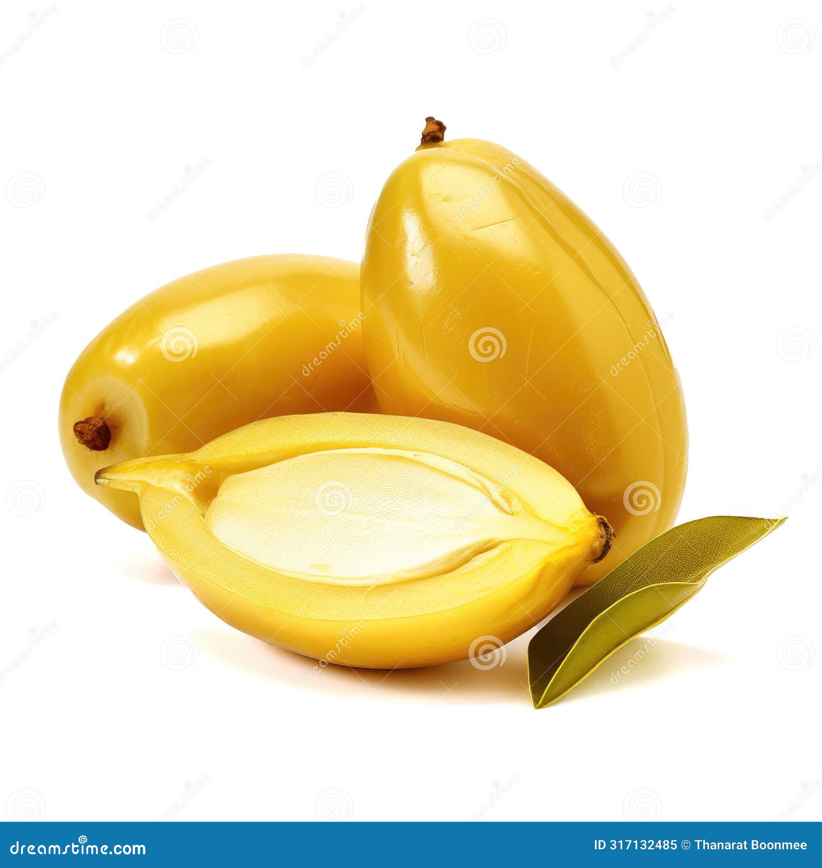 A Single Date Palm Branch with Clusters of Dates, Isolated Against a ...