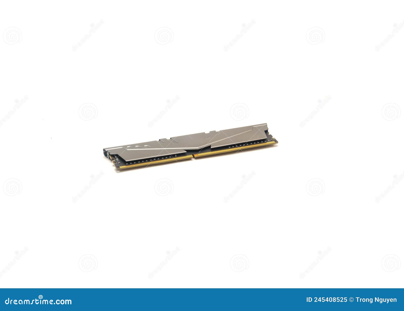 Studio Shot One DDR4 Desktop Memory Module Ram in Gray Color Isolated ...