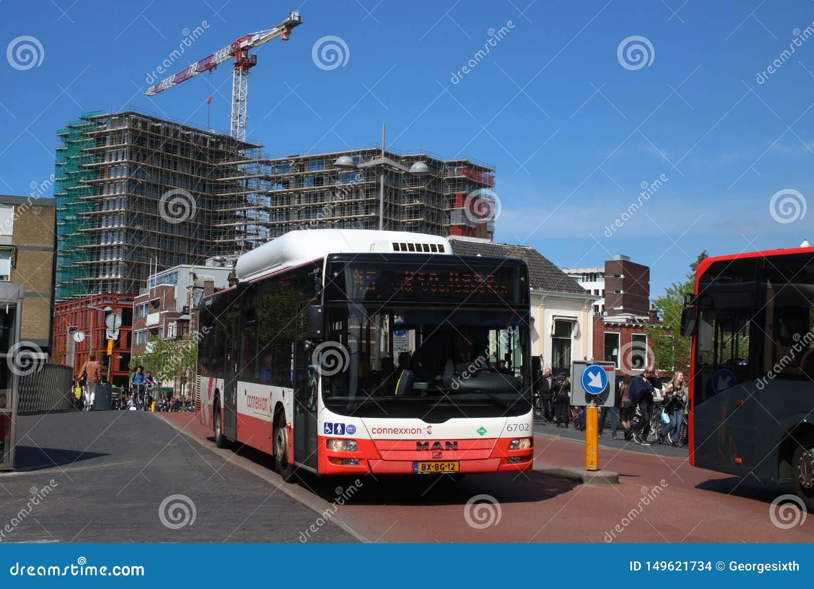 Single Deck Man Bus on Passenger Service in Leiden Editorial Stock ...