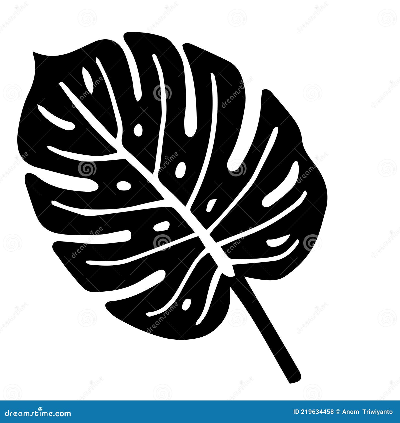 Single Decorative Monstera Leaf Shape Illustration Stock Vector ...