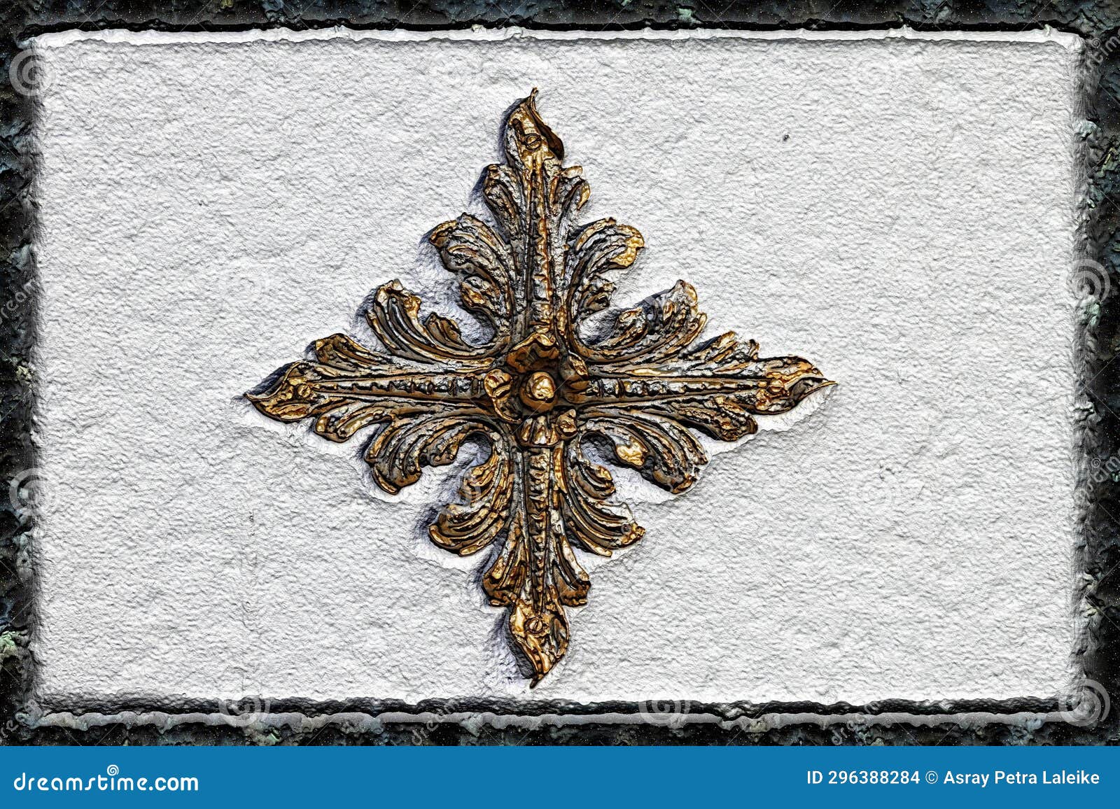 A Single Decorative Rosette in Detail on a White Background Stock Photo ...