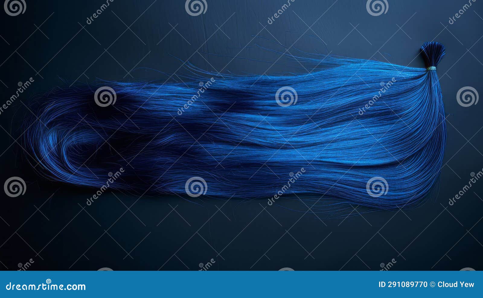 Single Deep Blue Hair Strand on Plain Surface Stock Illustration ...