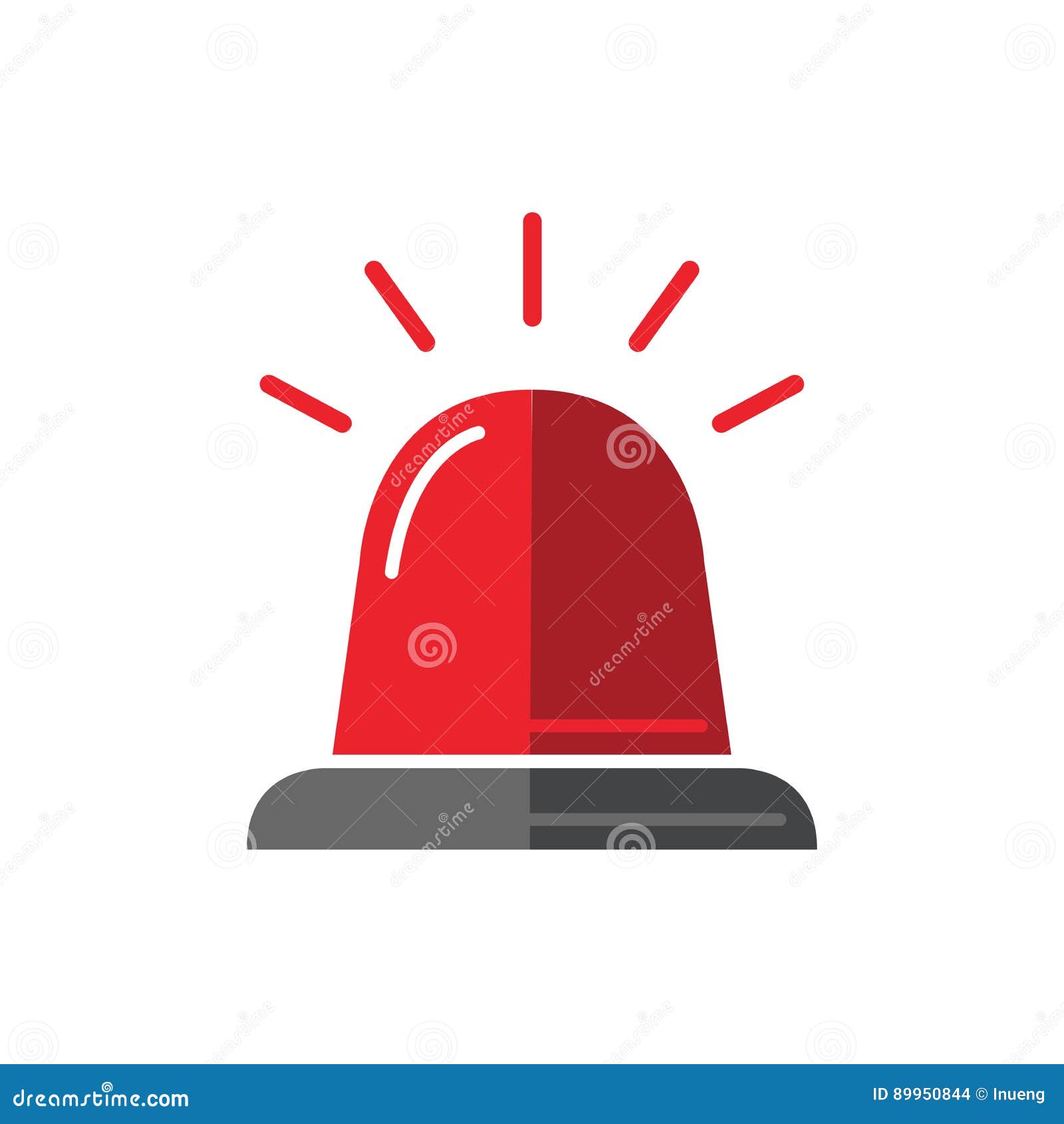 Red Flasher Siren Vector. Realistic Object. Light Effect. Beacon For ...