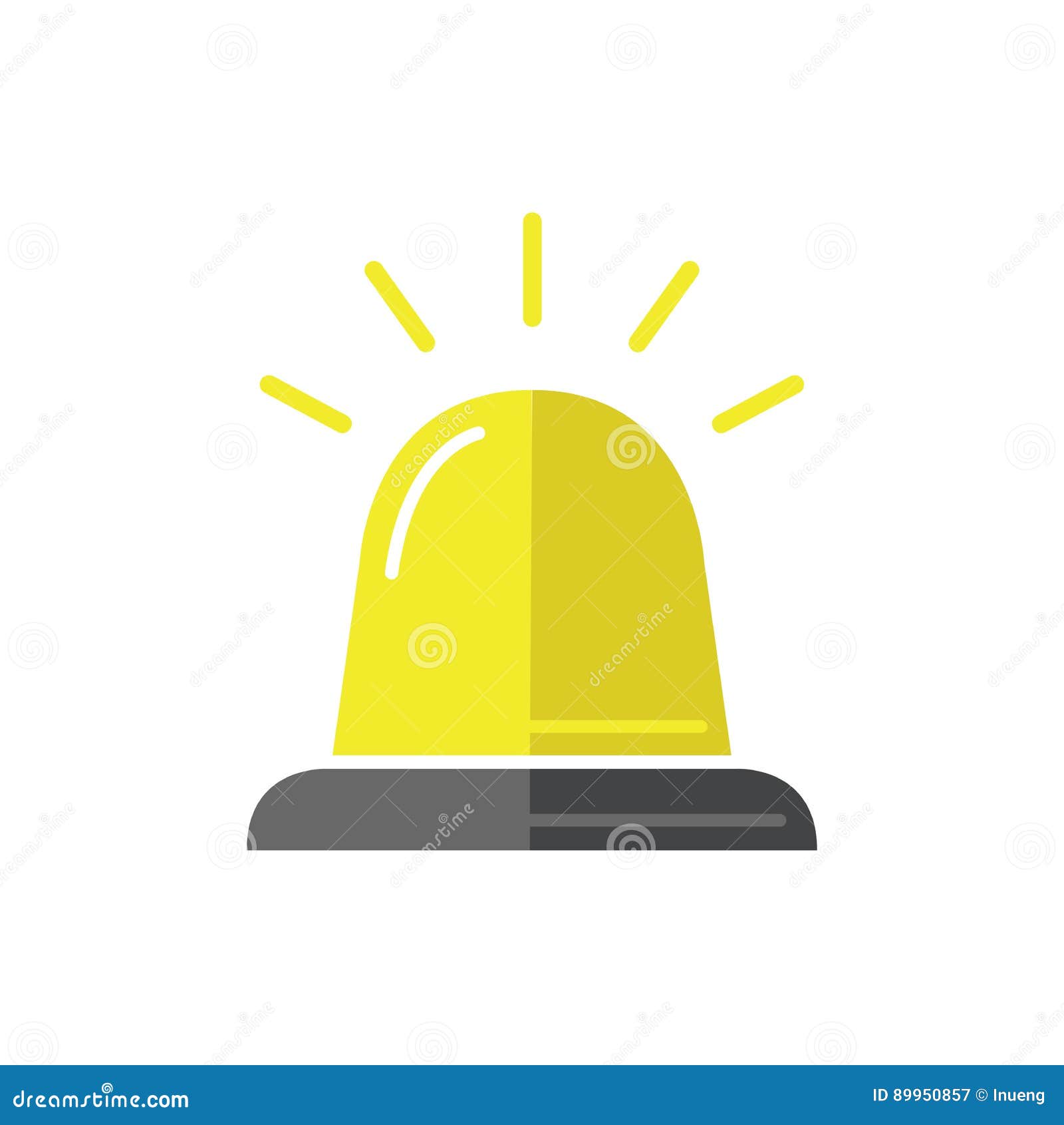 Single Design Element Demonstrating Yellow Flasher Siren Stock Vector ...