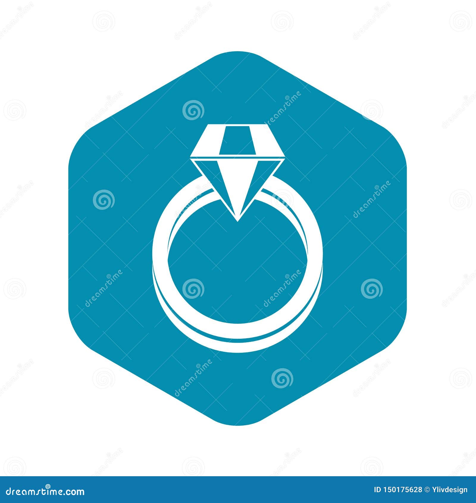 Single Diamond Ring Icon, Simple Style Stock Vector - Illustration of ...