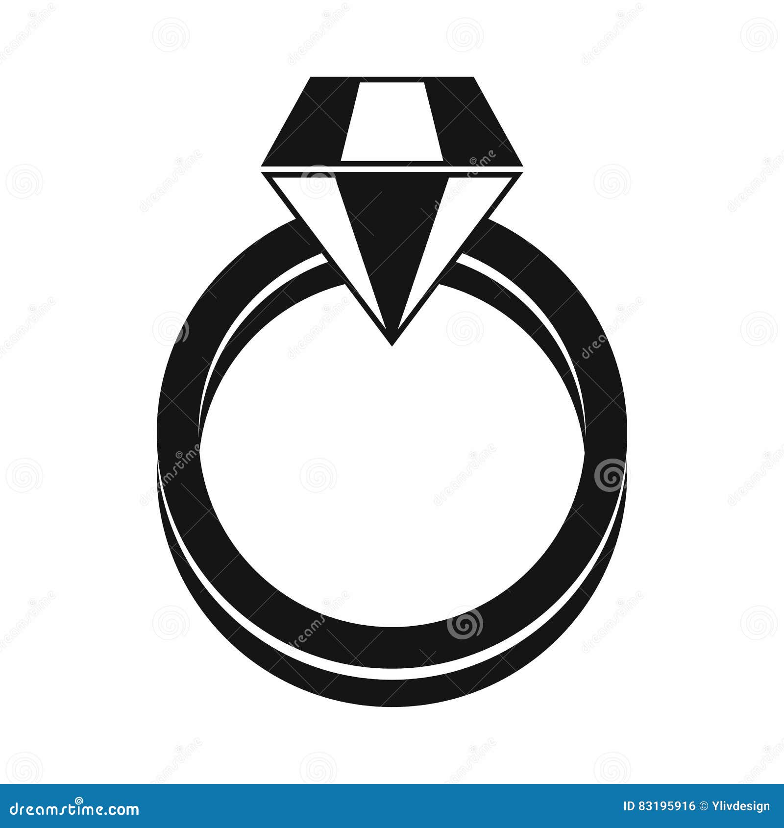 Single Diamond Ring Icon, Simple Style Stock Vector - Illustration of ...