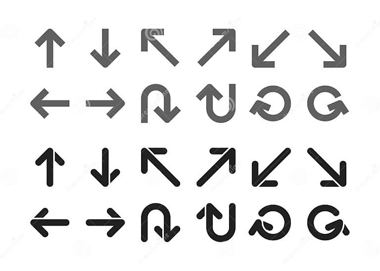 Single direction arrow set stock vector. Illustration of forward ...