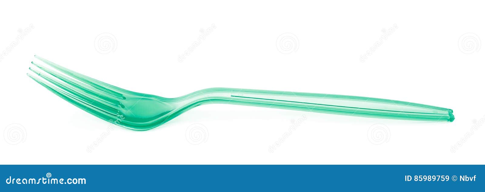 Single Disposable Plastic Fork Stock Image - Image of green, setting ...