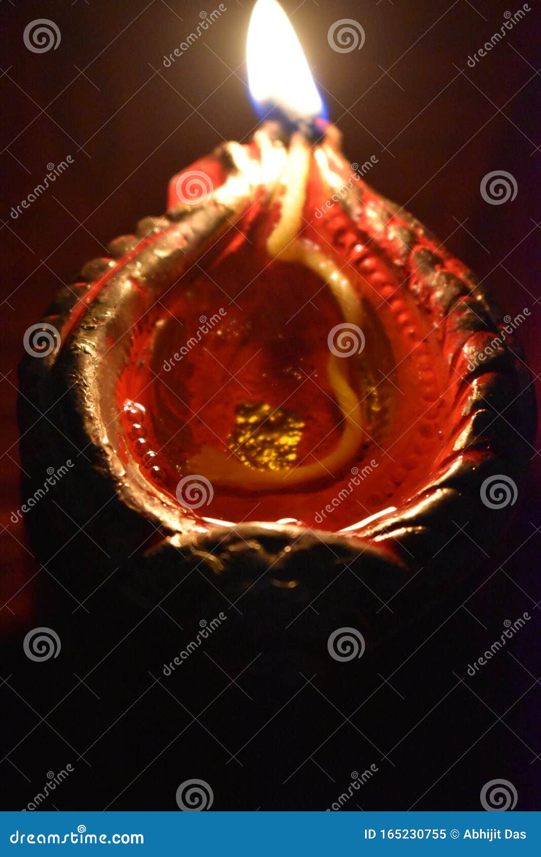 Single Diya Disigning Burning in Mastered Oil in Ocation of Diwali ...