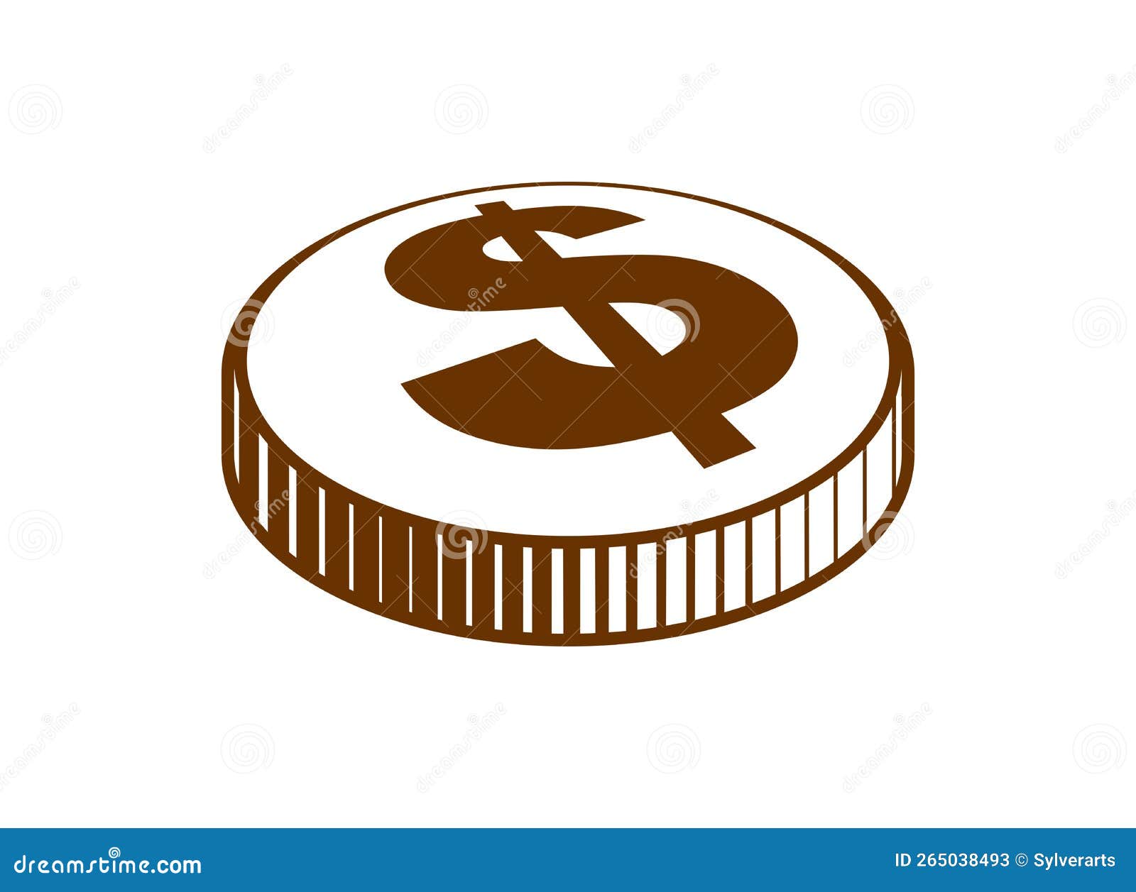 Single Dollar Coin Cent Vector Logo Illustration Stock Vector ...