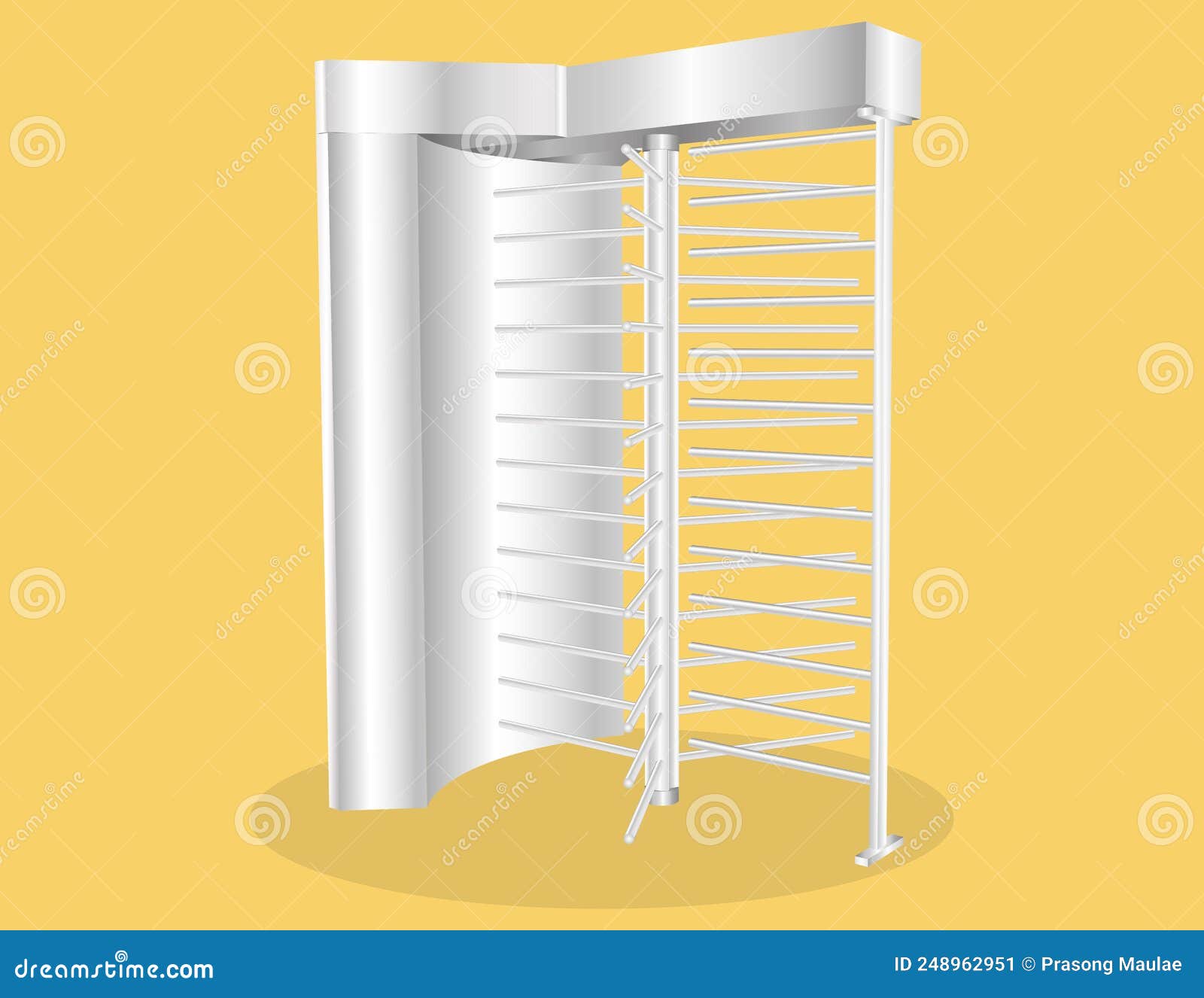 Single Door Full Height Turnstile. Stock Vector - Illustration of exit ...