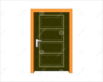 Single Door Vector Illustration Stock Illustration - Illustration of ...