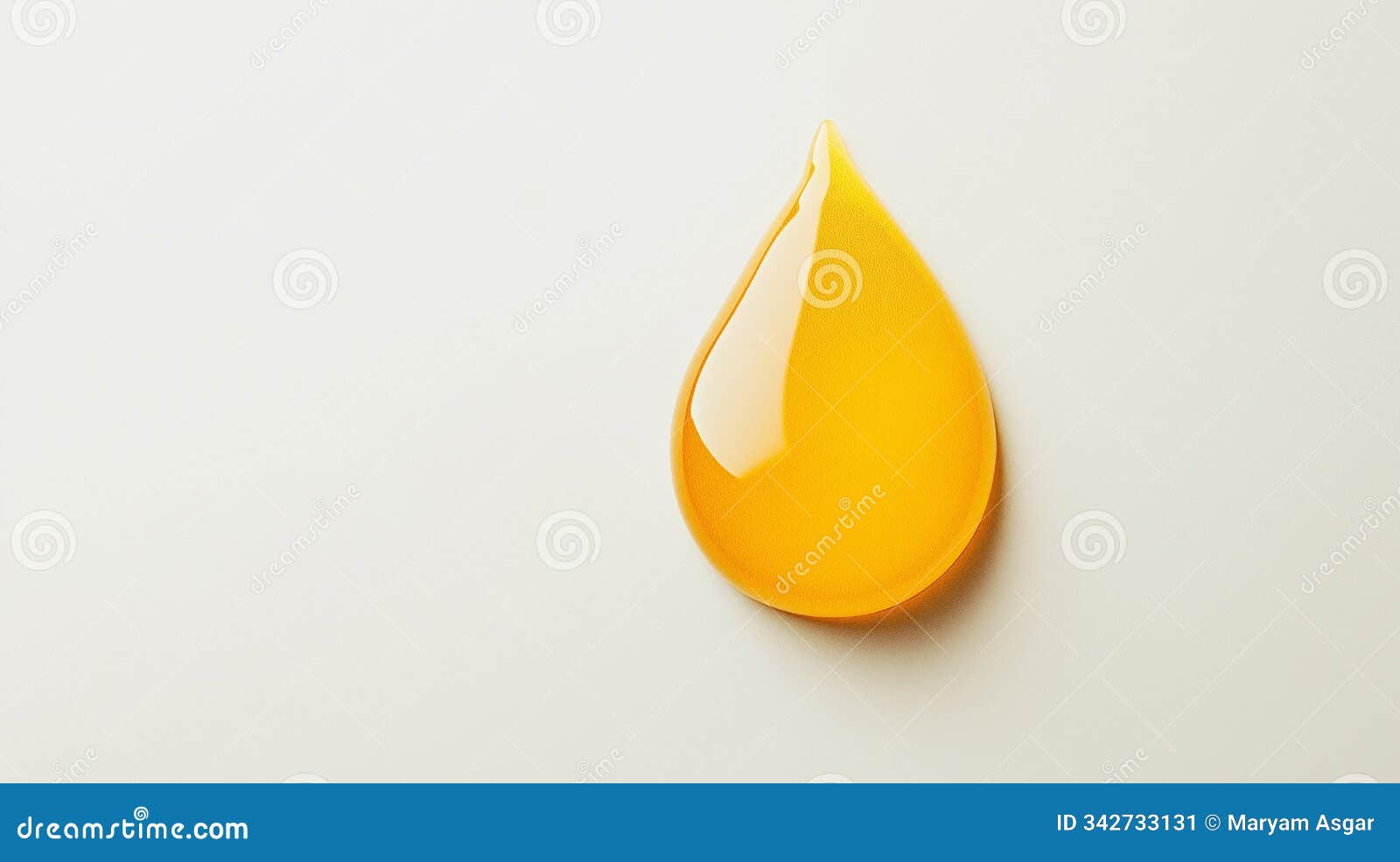 Single Drop of Oil Falling, Yellow Background Stock Illustration ...