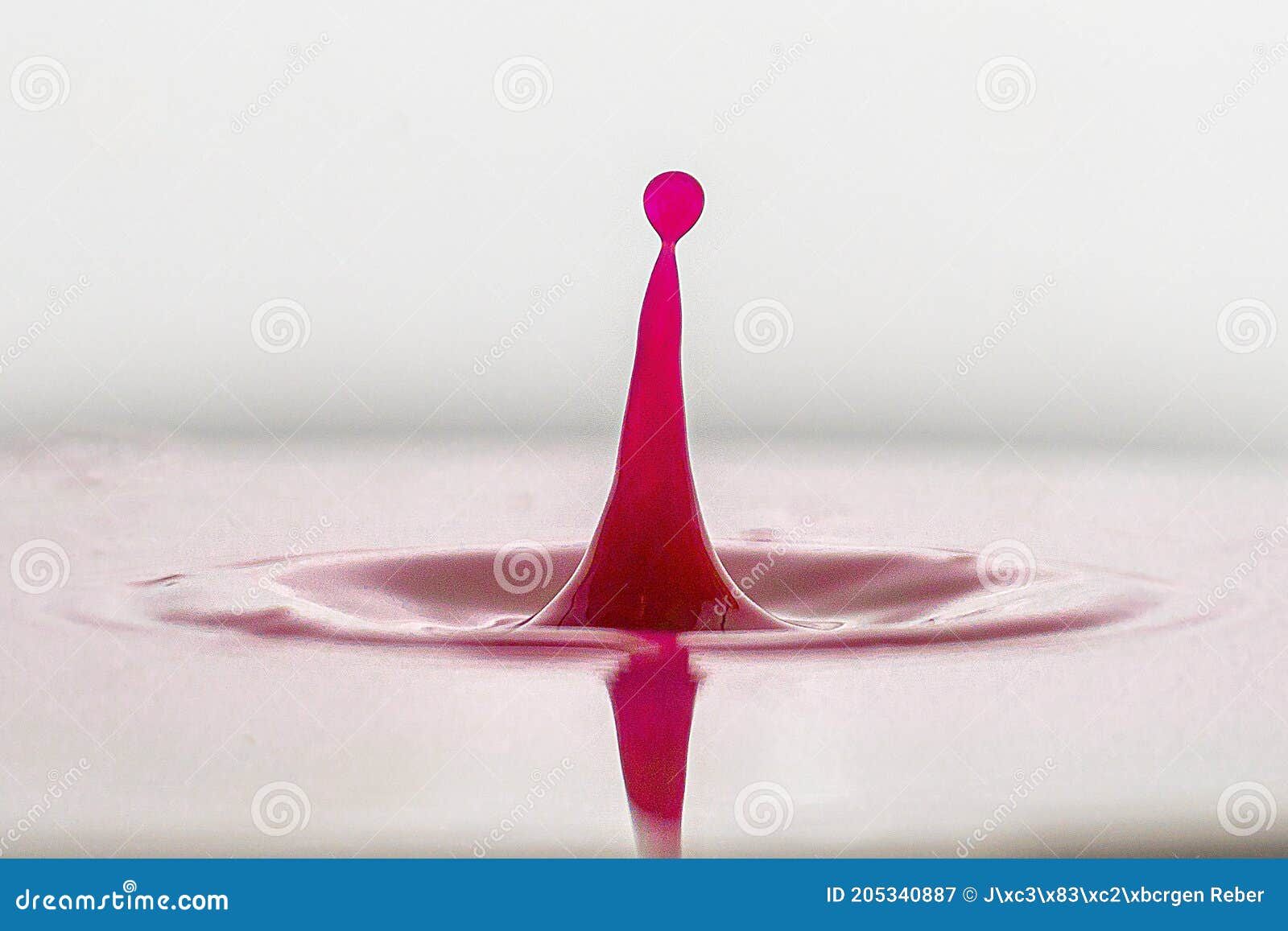Drops of Red Water Dripping into Milk Stock Image - Image of drops ...